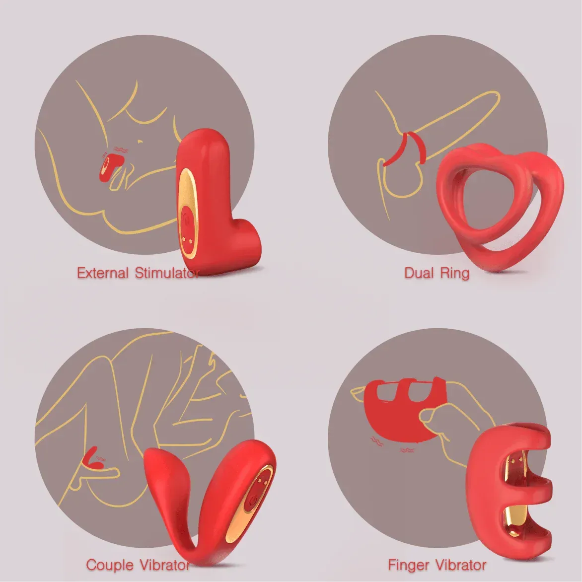 LOVE Remote Couple Kit | Couples Vibrator | Red Silicone